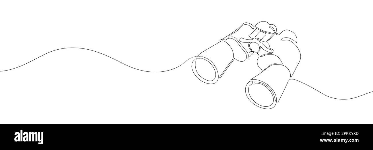 binocular continuous single line drawing Stock Vector Image & Art - Alamy