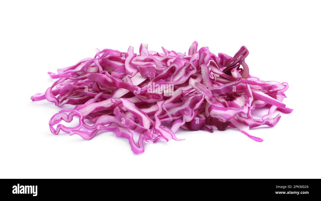 Shredded fresh red cabbage isolated on white Stock Photo - Alamy