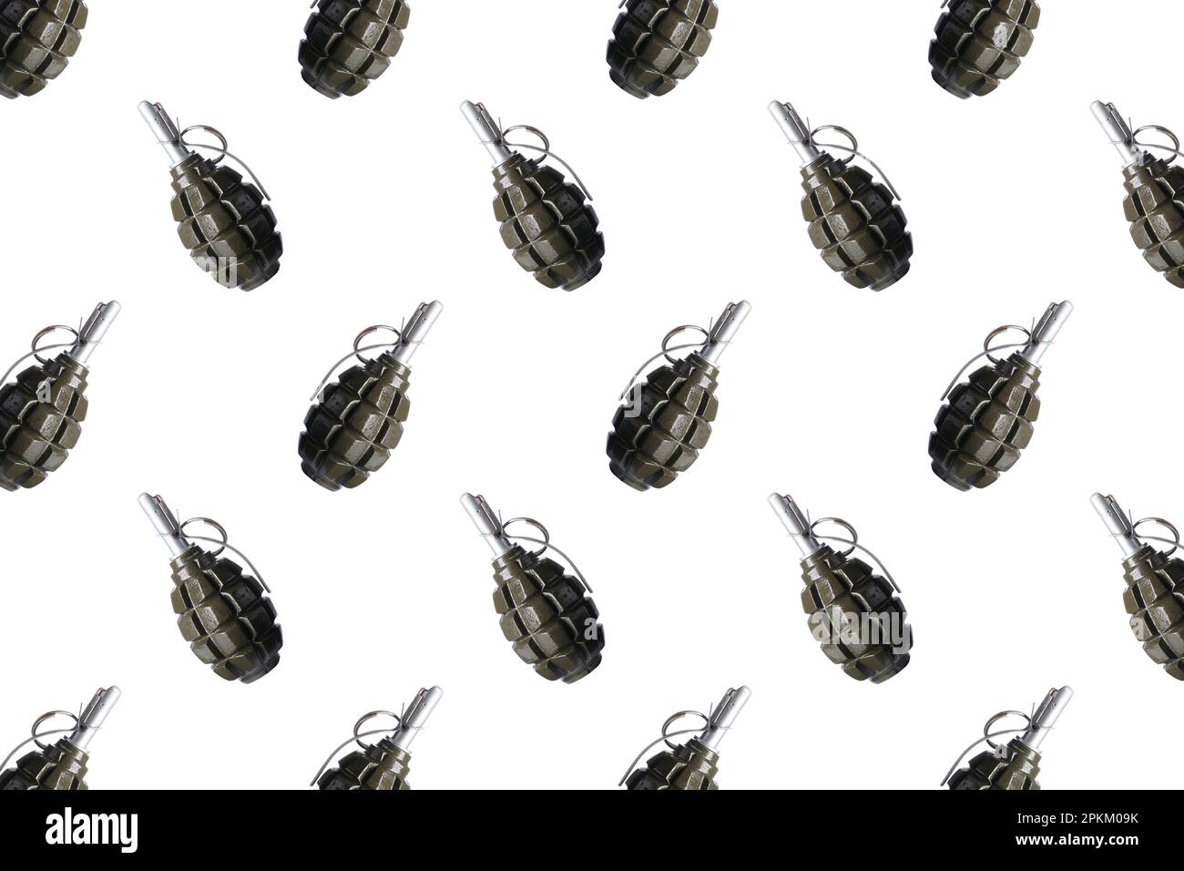 Set with hand grenades on white background Stock Photo - Alamy