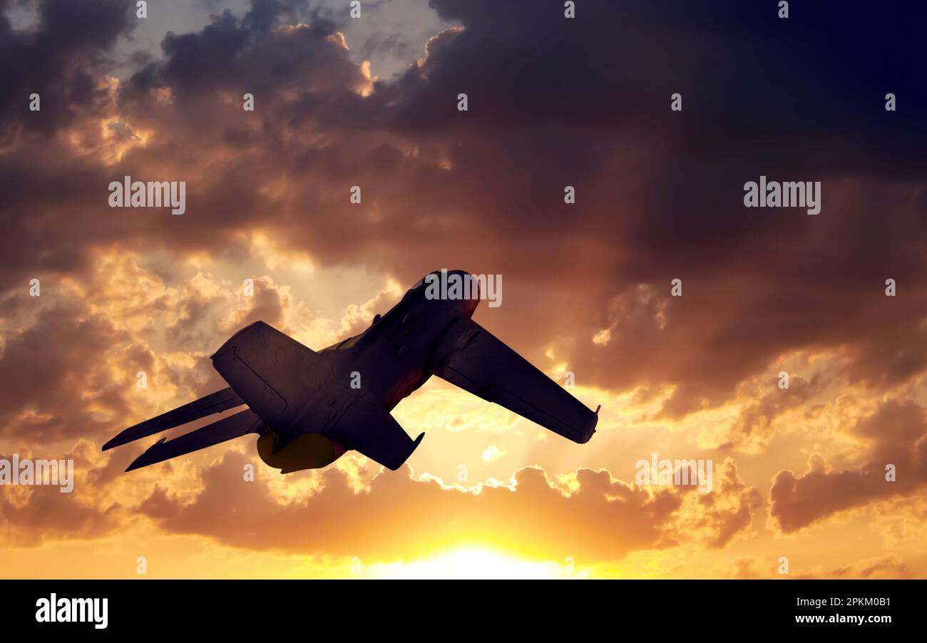 Silhouette fighter jet in hi-res stock photography and images - Alamy