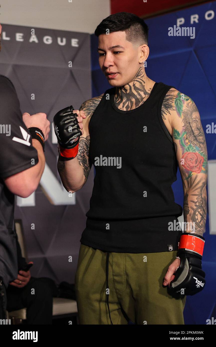 Las Vegas, NV, USA. 7th Apr, 2023. Featherweight Larissa Pacheco back ...