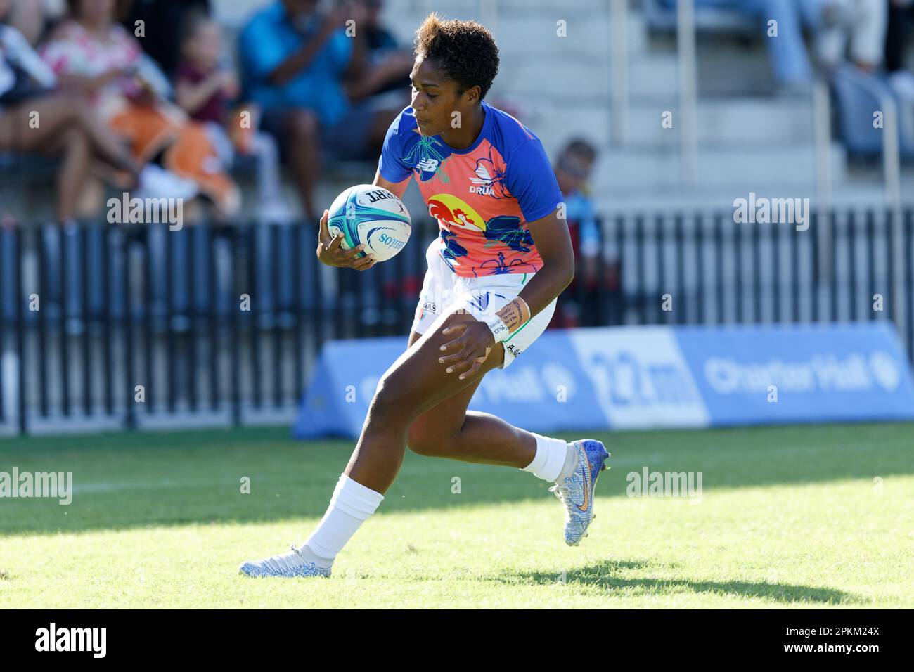 Adita Milinia of Fijiana Drua warms up before the Buildcorp Super W ...