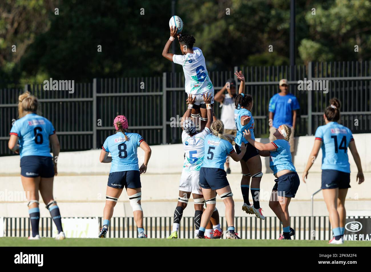 Nunia Uluikadavu of Fijiana Drua wins the lineout ball during the Buildcorp Super W match ...