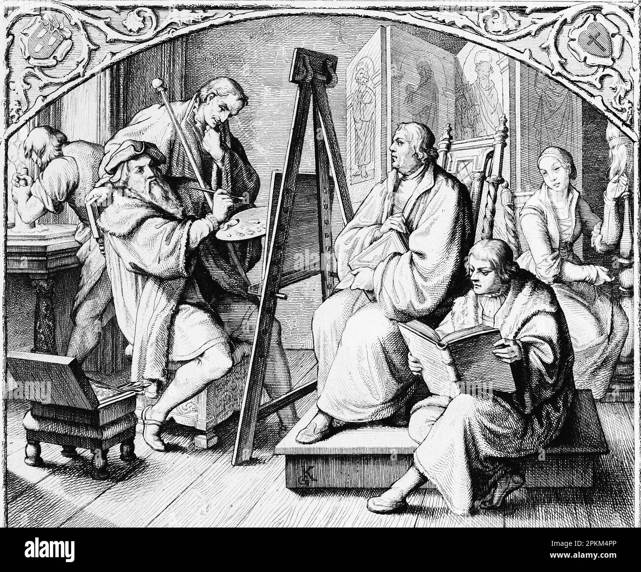 Lucas Cranach the Elder painting Martin Luther, historical illustration ...