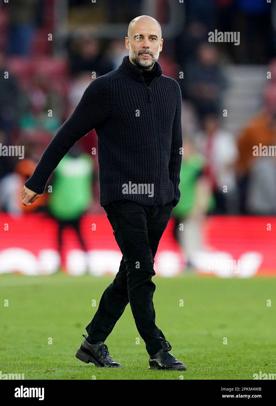 Manchester City manager Pep Guardiola following the Premier League ...