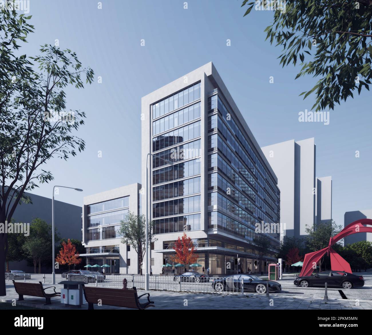 Buildings skyscrapers 3d rendering Stock Photo - Alamy