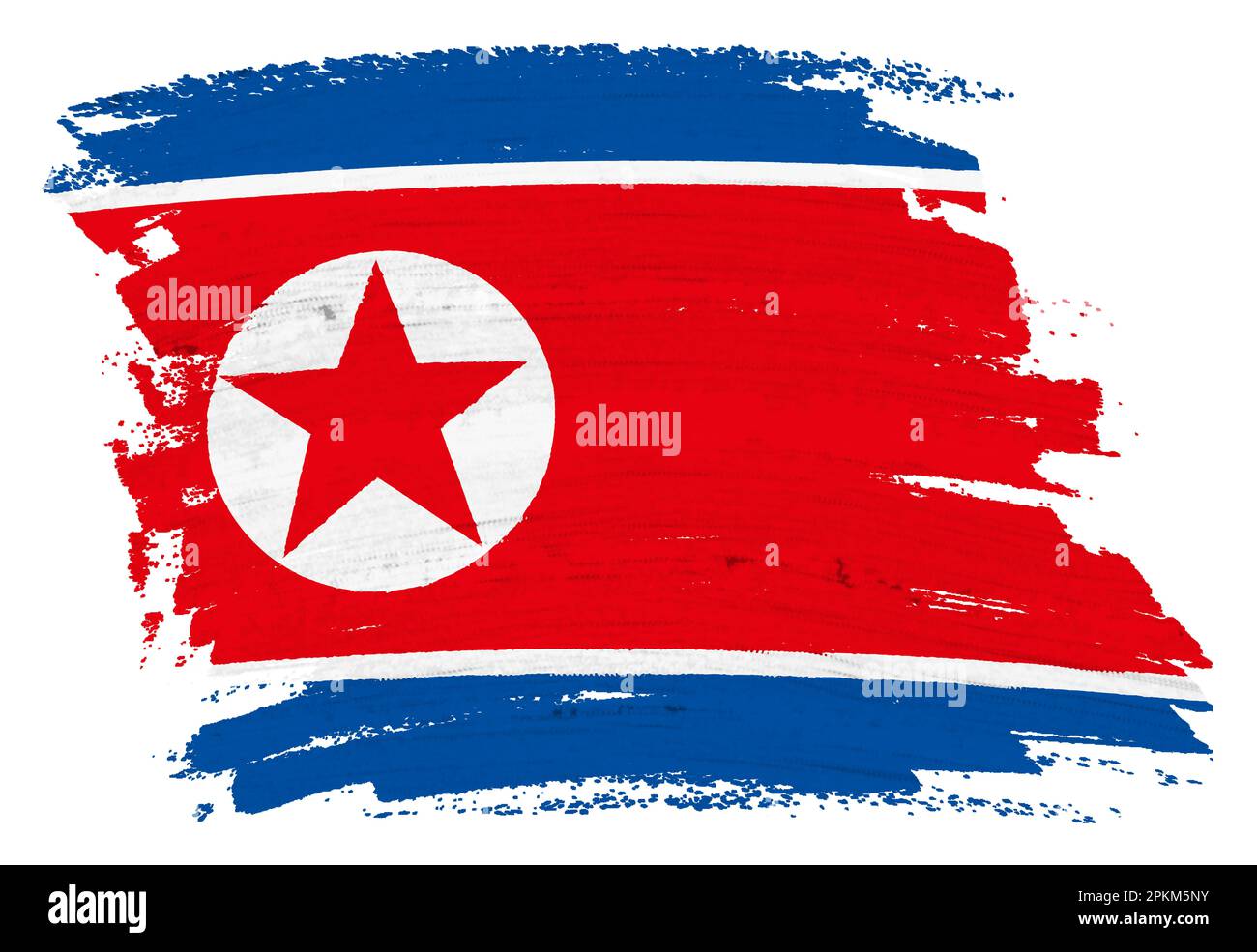 North Korea flag background paint splash brushstroke 3d illustration ...