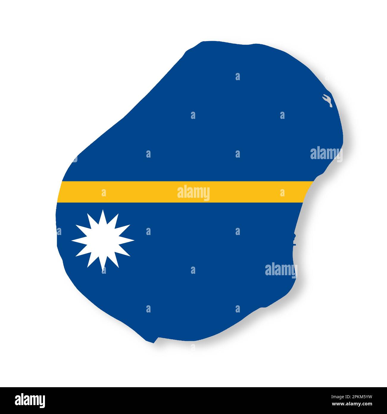 Nauru flag map on white background with clipping path 3d illustration ...