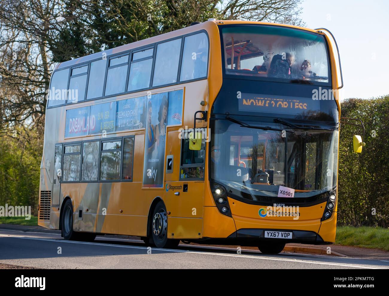 Bicester,Oxon,UK - April 7th 2023. 2017 ALEXANDER DENNIS 6700 cc yellow ...