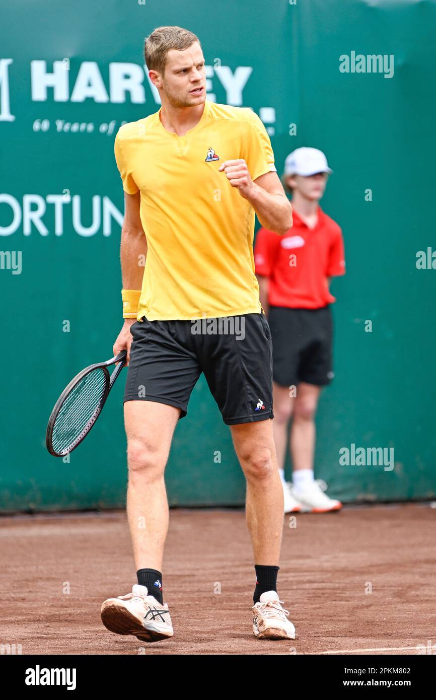 HOUSTON, TX - APRIL 08: Yannick Hanfmann (GER) reacts after hitting a ...