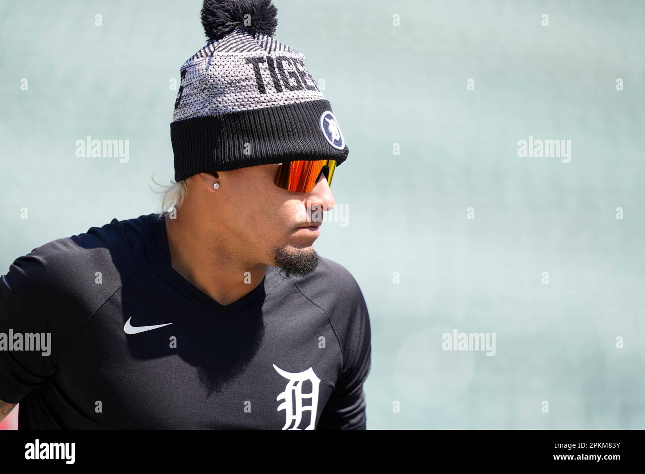 Detroit Tigers shortstop Javier Baez is seen before a baseball game ...