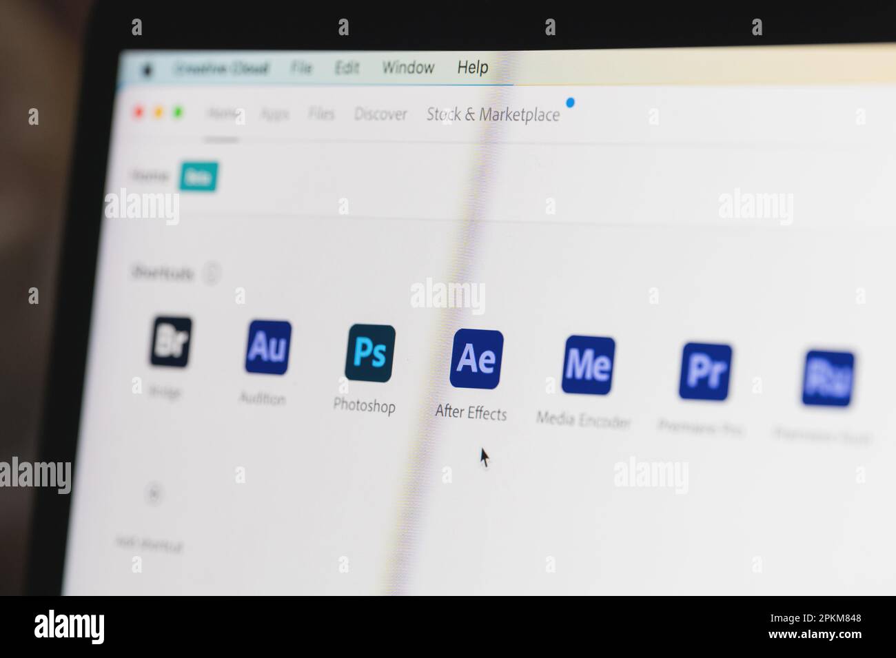 New york, USA - April 7, 2023: Adobe creative cloud application set on ...