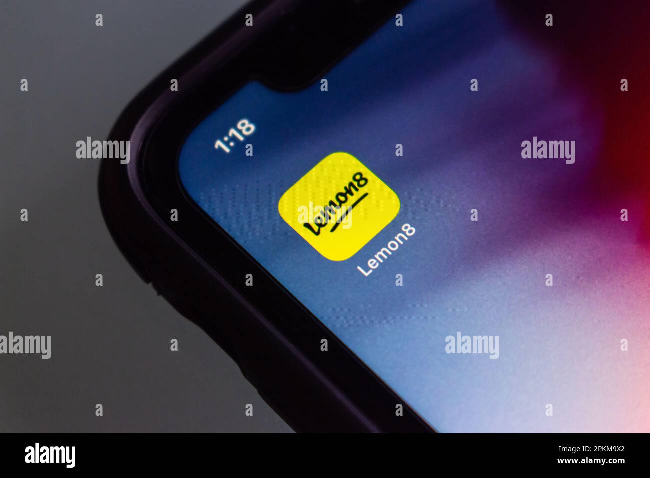 Vancouver, CANADA - Apr 7 2023 : Lemon8 icon seen in iPhone. Lemon8 is a video and photo-sharing ...