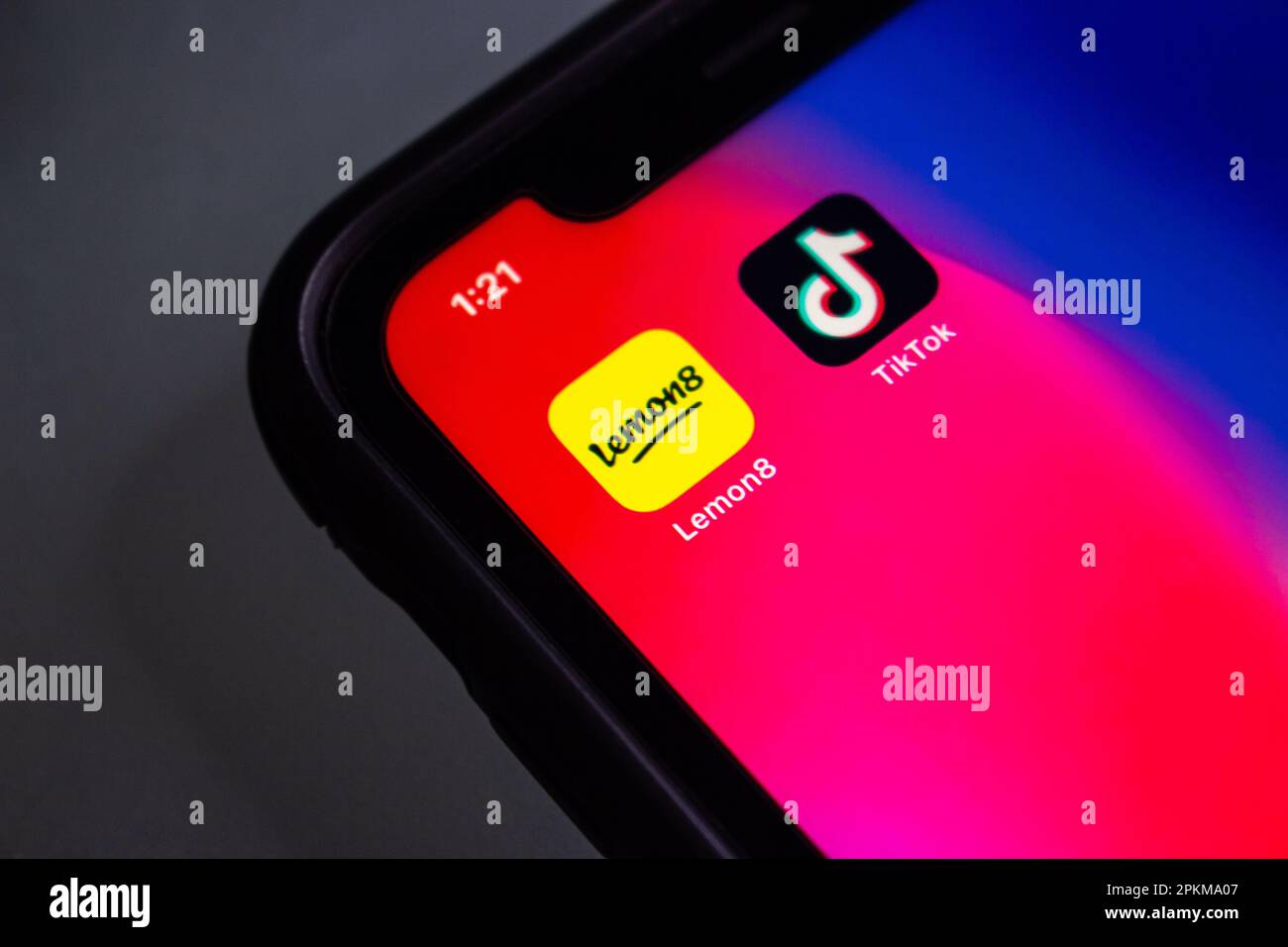 Lemon8 and TikTok icons seen in an iPhone screen. Lemon8 is a video and photo-sharing social ...