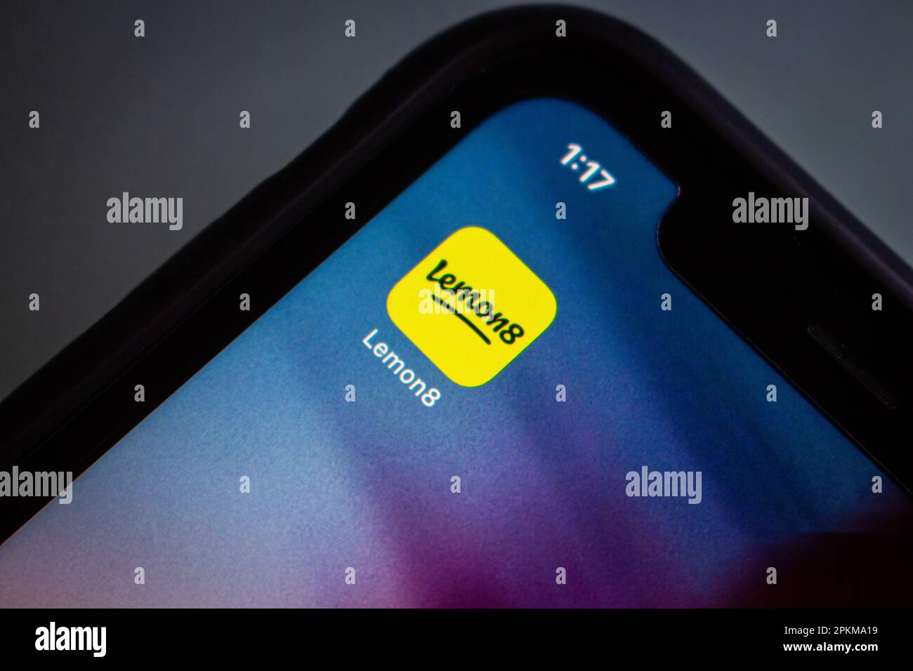 Vancouver, CANADA - Apr 7 2023 : Lemon8 icon seen in iPhone. Lemon8 is a video and photo-sharing ...