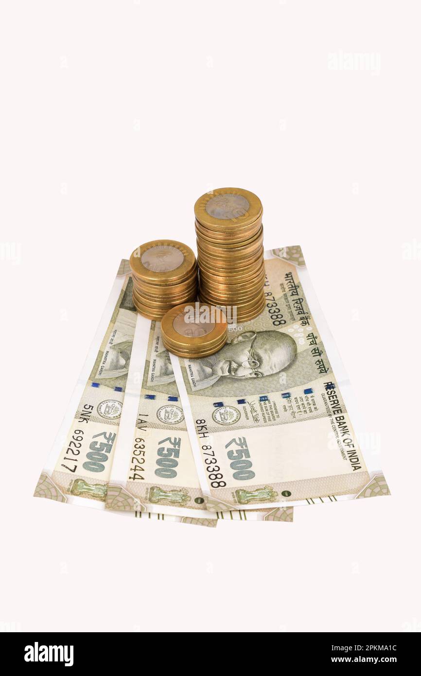 Indian currency isolated on white background with clipping path Stock ...