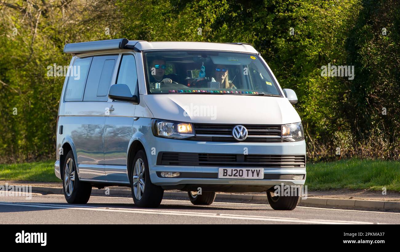 2020 VOLKSWAGEN TRANSPORTER camper van travelling on an English country ...