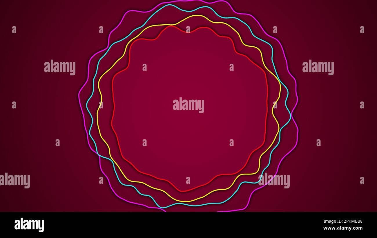 colorful twinkling volumetric forms on crimson background - abstract 3D ...