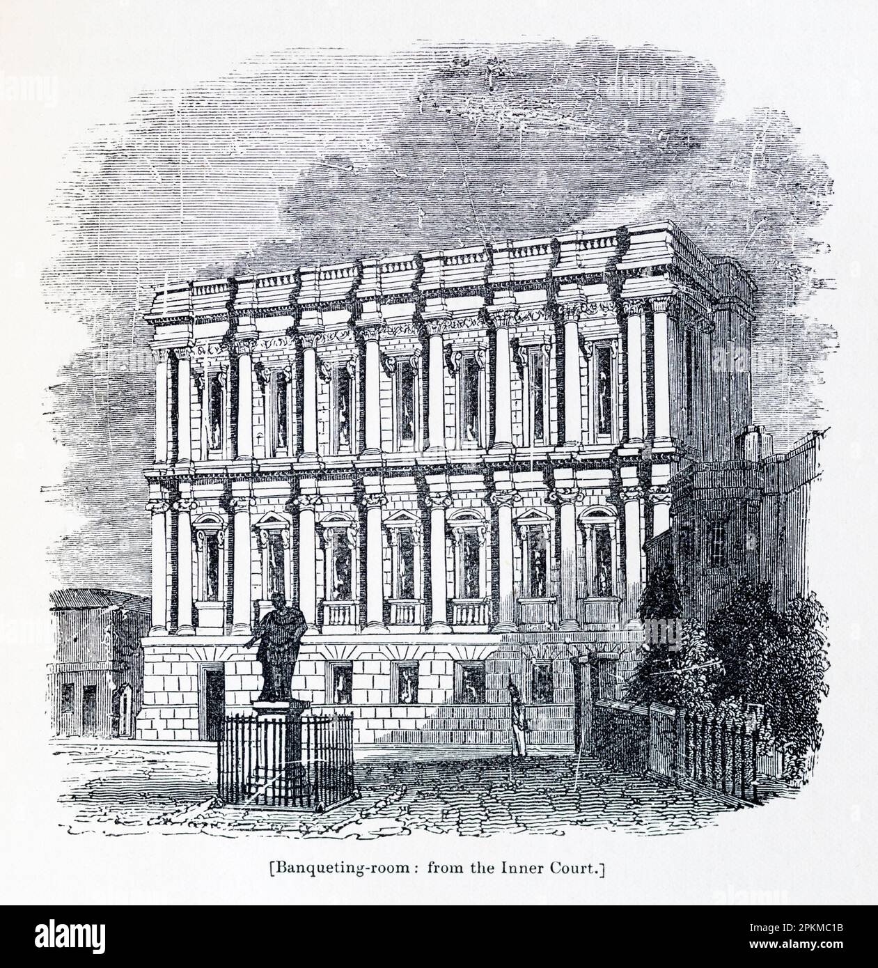 19th century engraving of Banqueting-room: from the Inner Court Stock ...