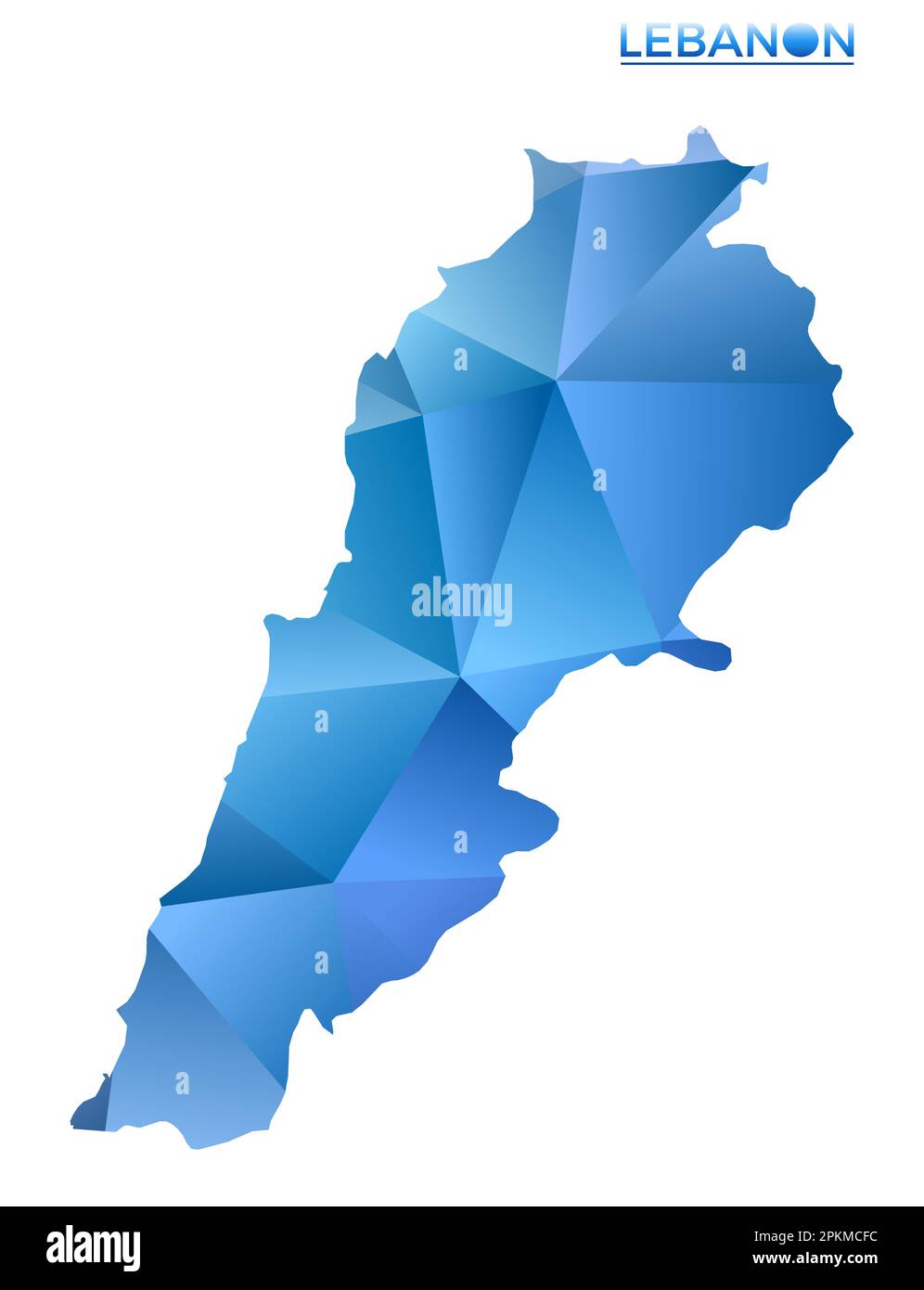 Vector polygonal Lebanon map. Vibrant geometric country in low poly ...