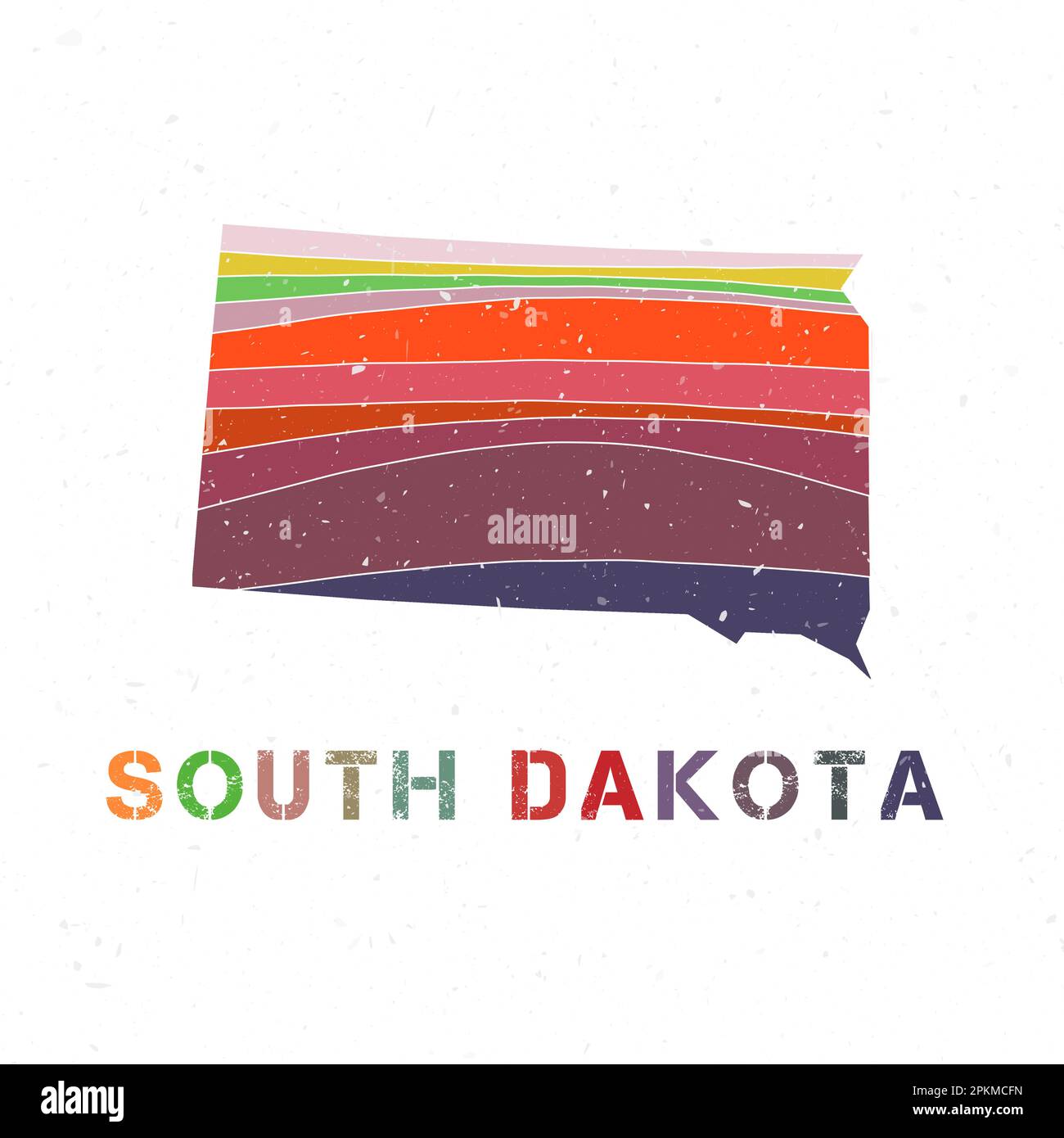 South Dakota map design. Shape of the US state with beautiful geometric ...