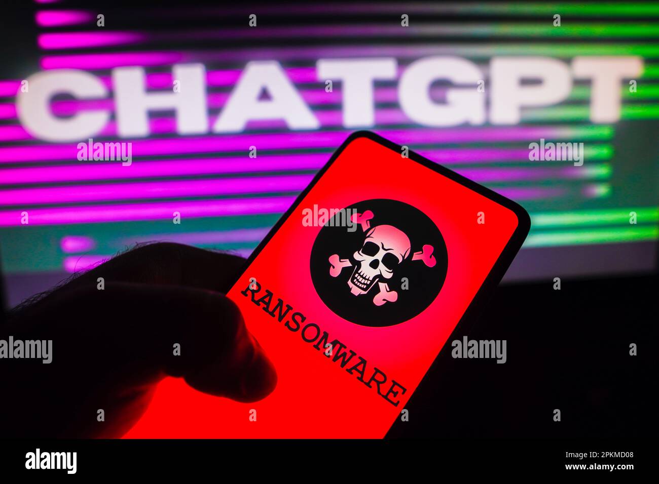 In this photo illustration, the representation of a ransomware is ...