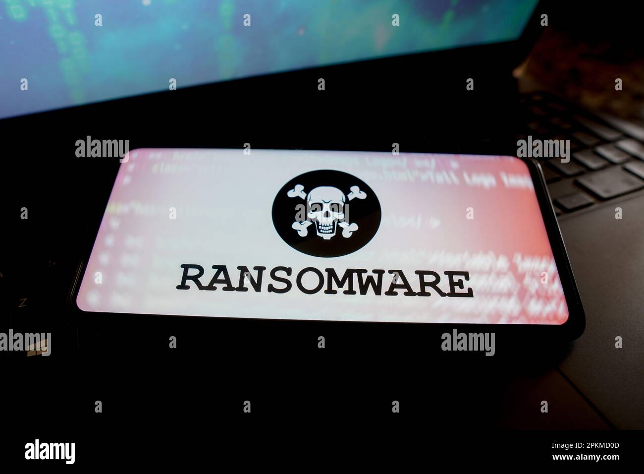 In this photo illustration, the representation of a ransomware is ...