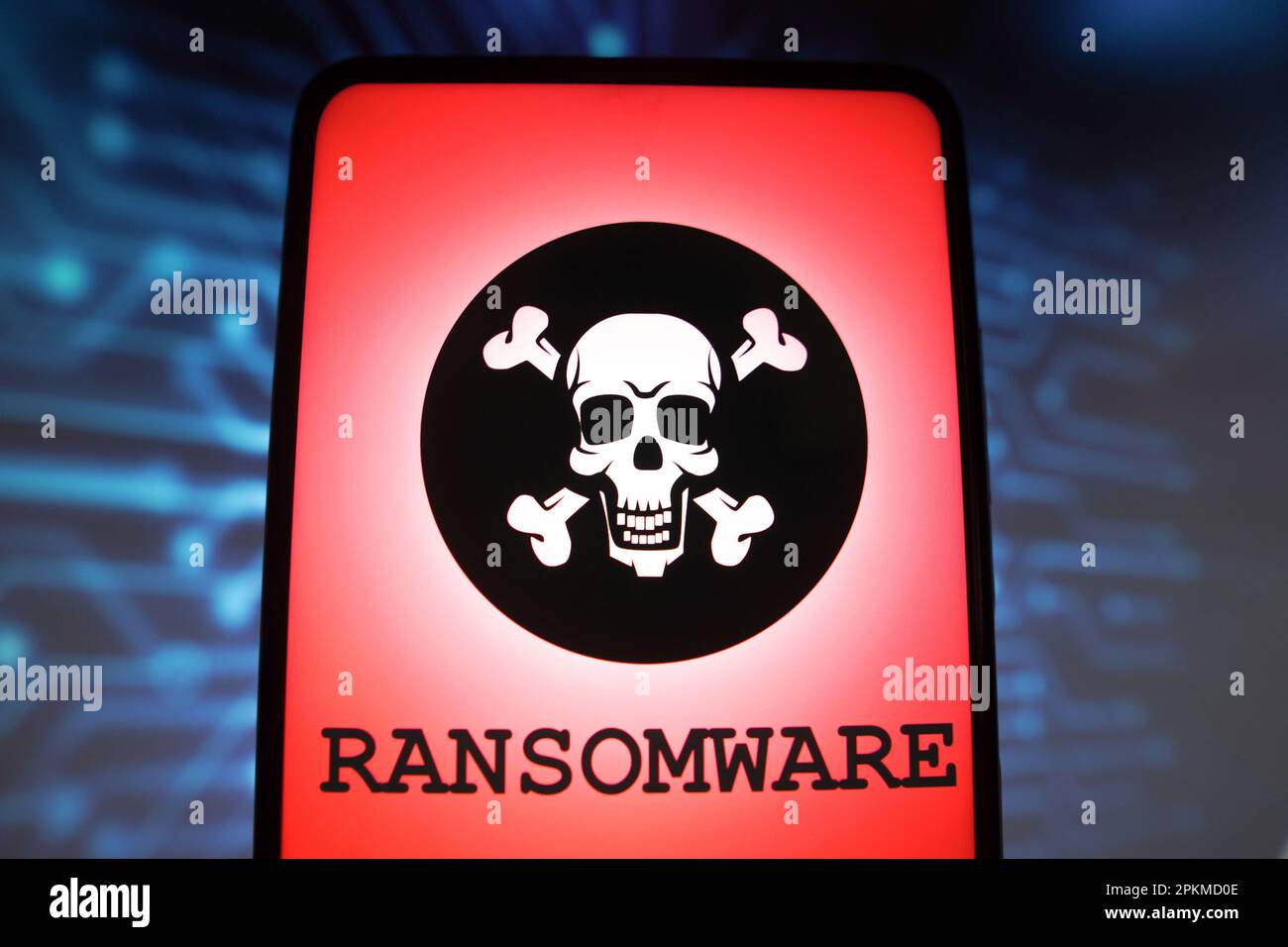 In this photo illustration, the representation of a ransomware is ...