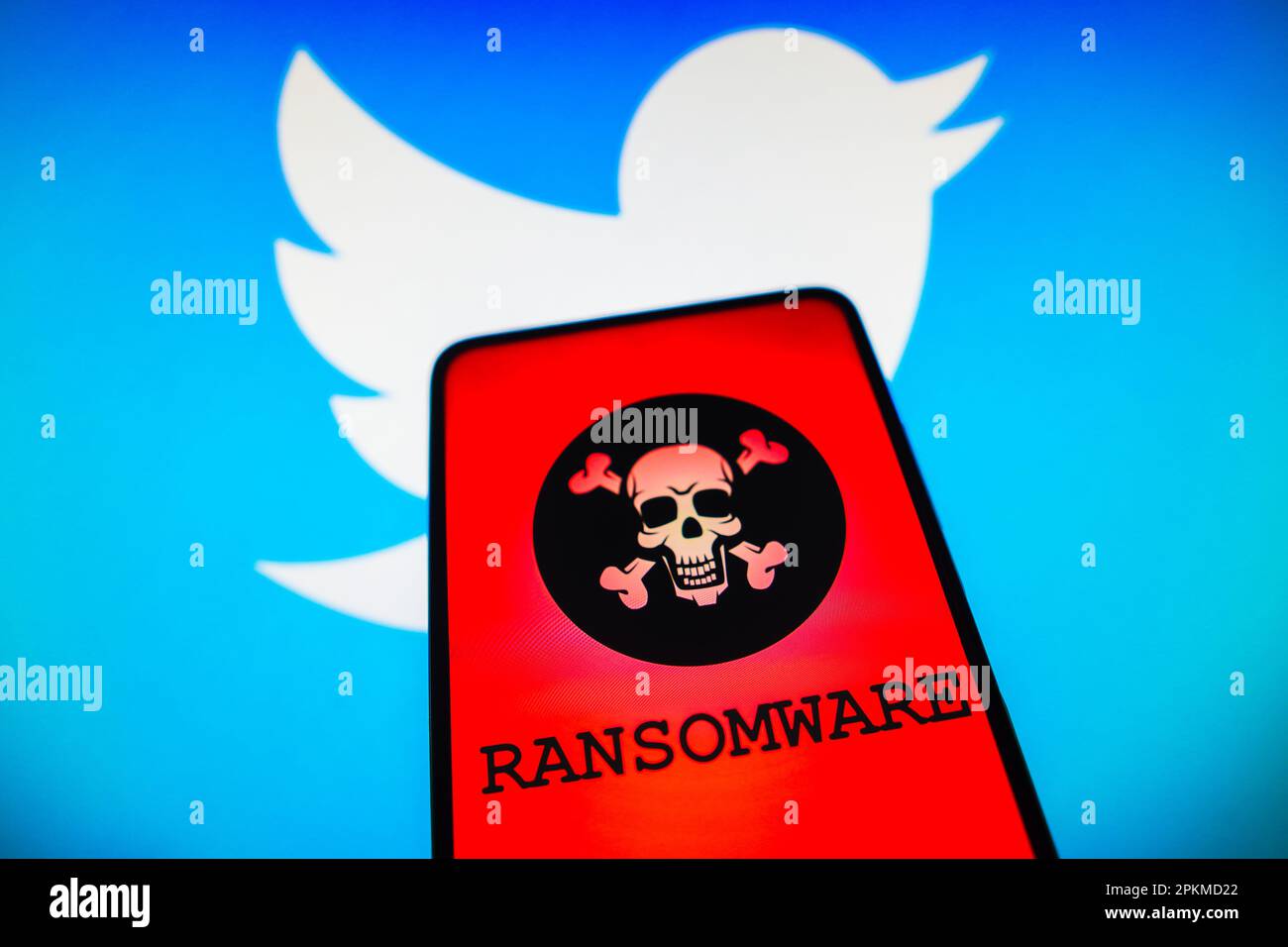 In this photo illustration, the representation of a ransomware is ...
