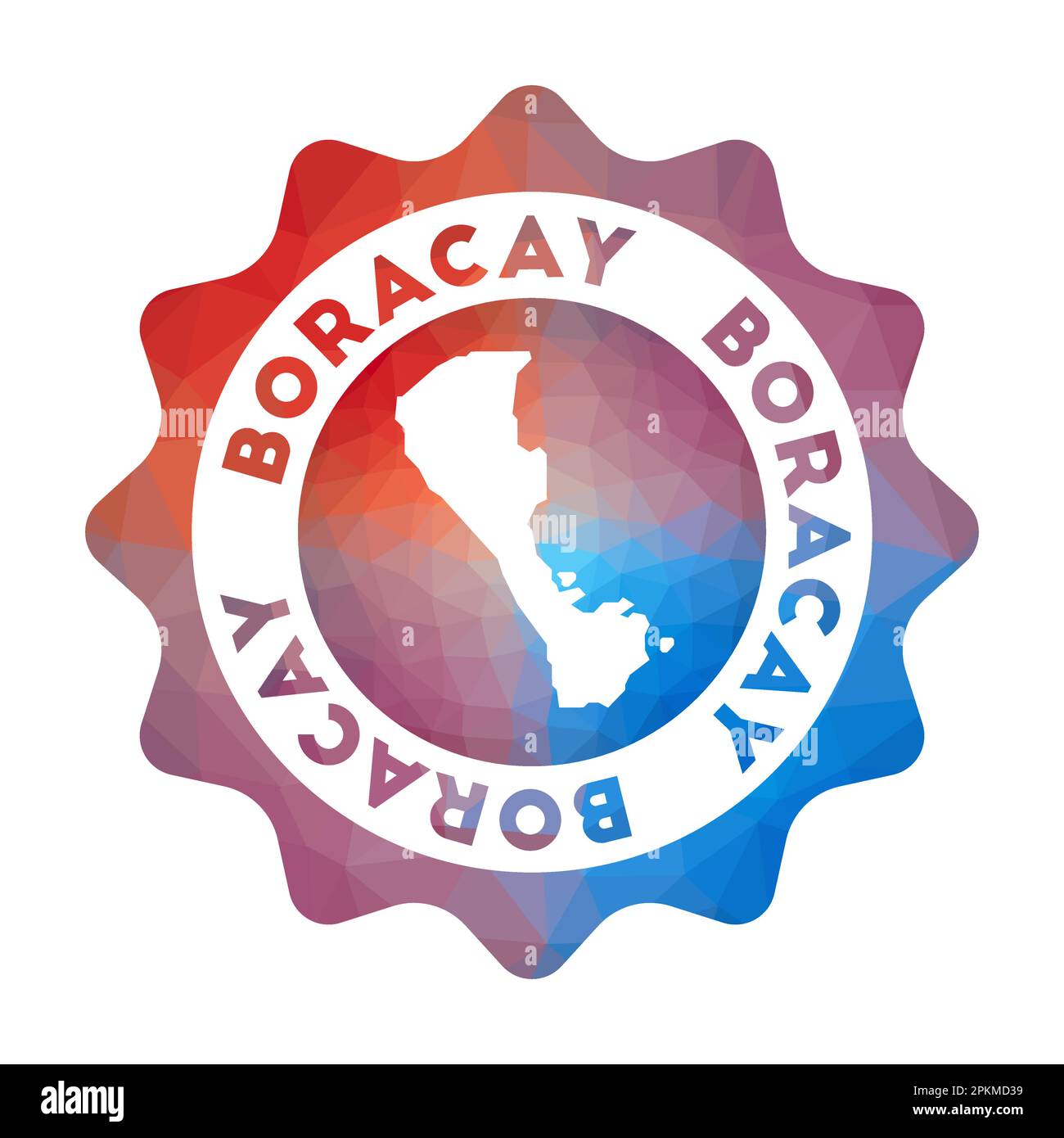 Boracay low poly logo. Colorful gradient travel logo of the island in ...