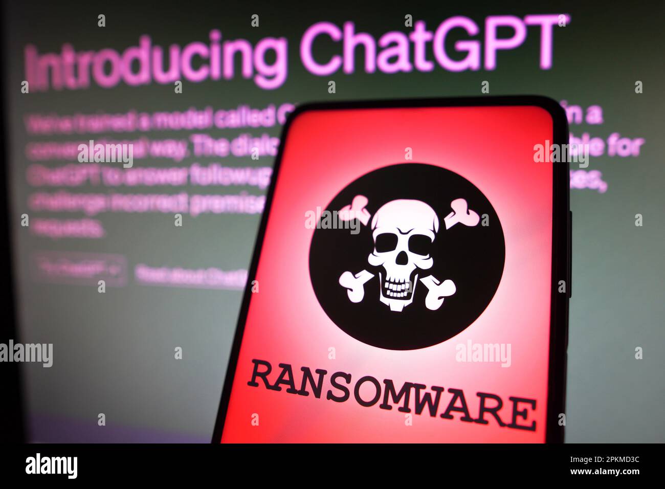 In this photo illustration, the representation of a ransomware is ...