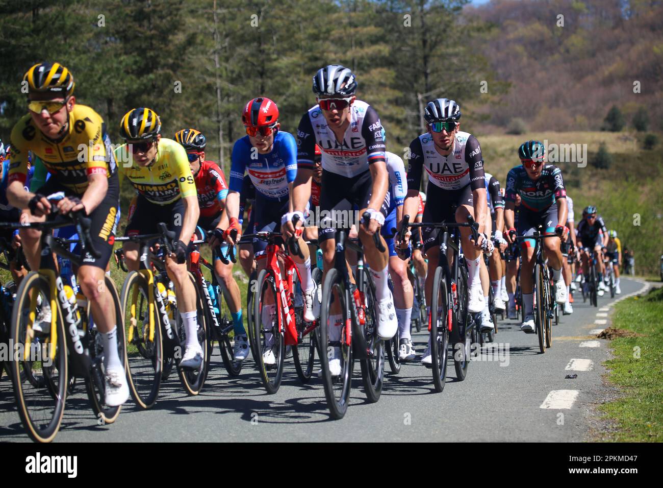 Azurki, Spain, April 08th, 2023: The rider of the UAE Team Emirates ...