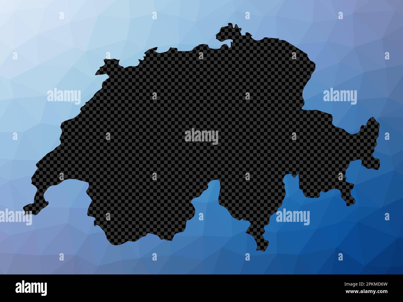 Switzerland geometric map. Stencil shape of Switzerland in low poly ...