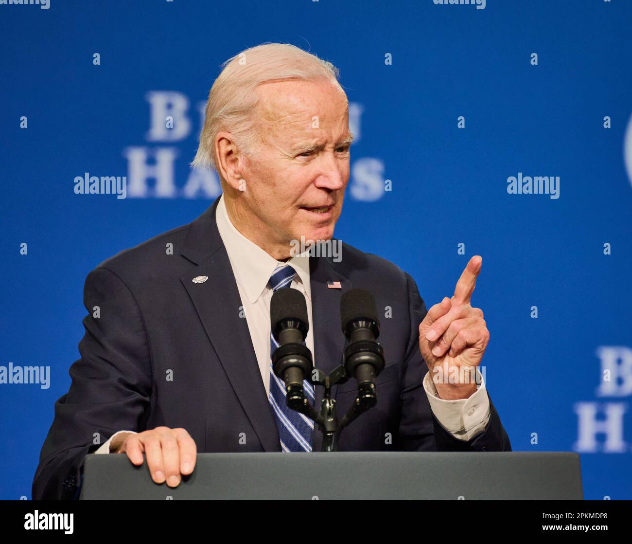 PHILADELPHIA, PA, USA - FEBRUARY 3, 2023: President Joe Biden speaks at ...