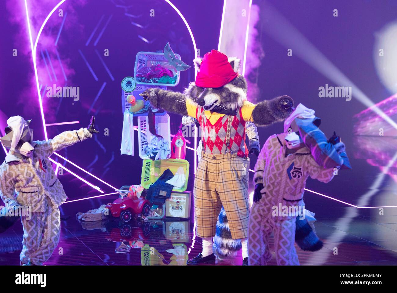 Cologne, Germany. 08th Apr, 2023. The character "The Raccoon" is on ...