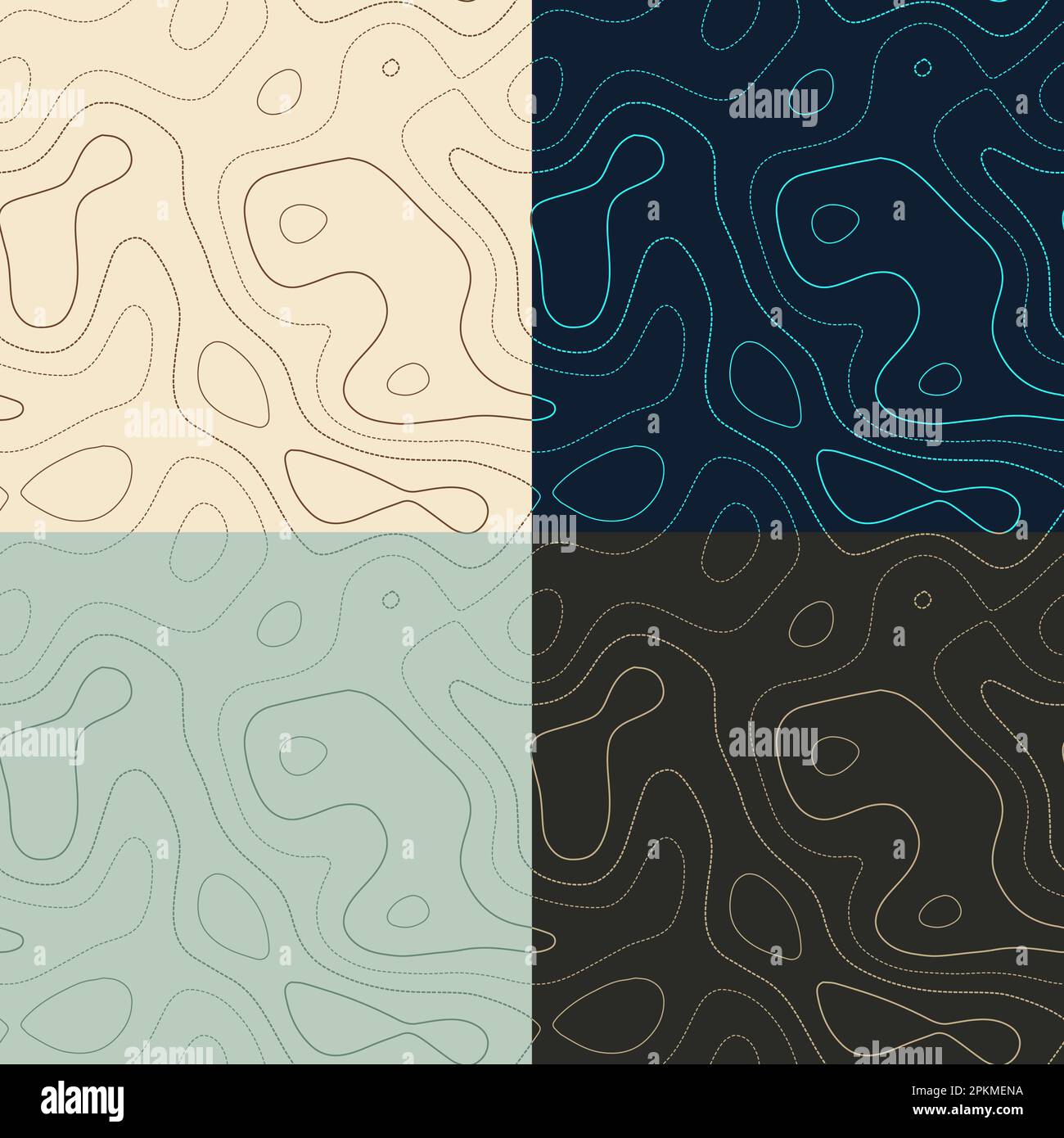 Topography patterns. Seamless elevation map tiles. Awesome isoline ... Topography patterns. Seamless elevation map tiles. Awesome isoline ...