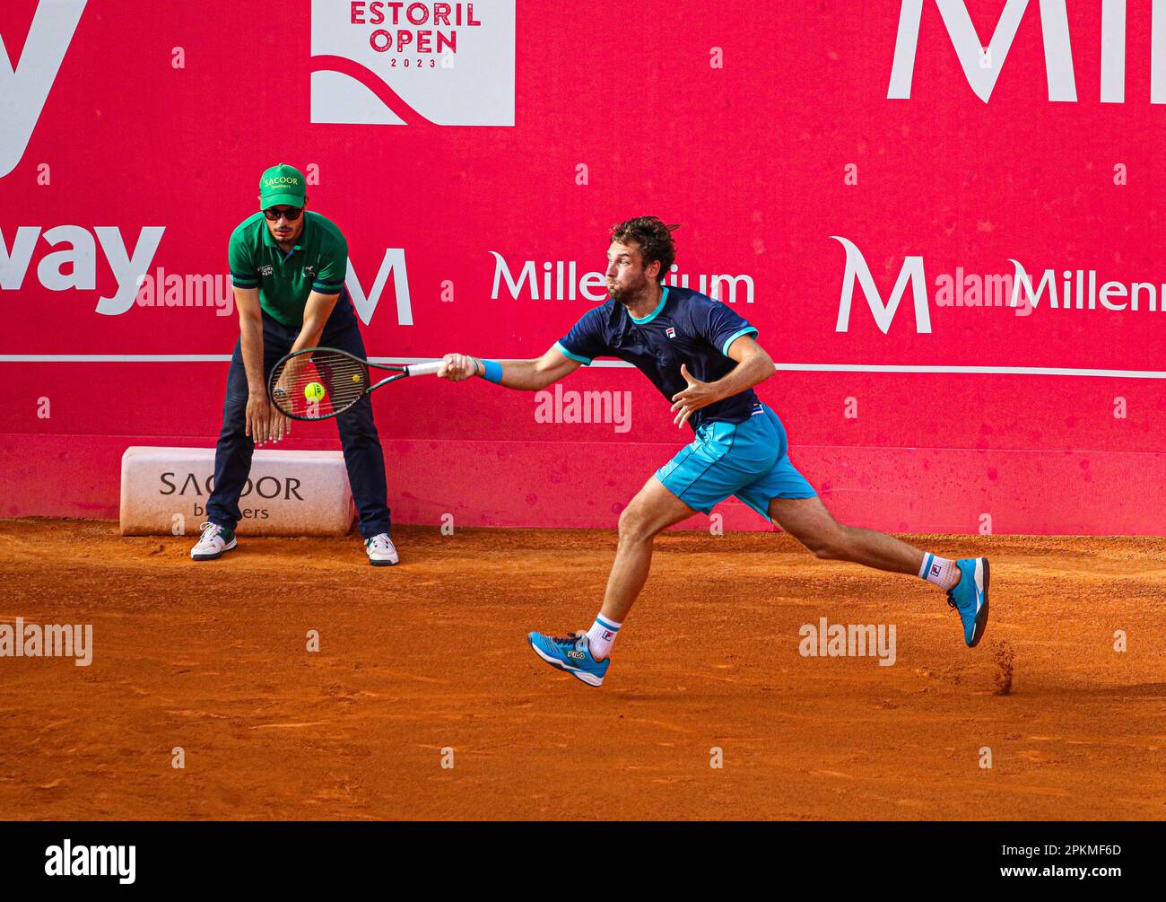 Quentin Halys of France plays against Casper Ruud of Norway during the ...