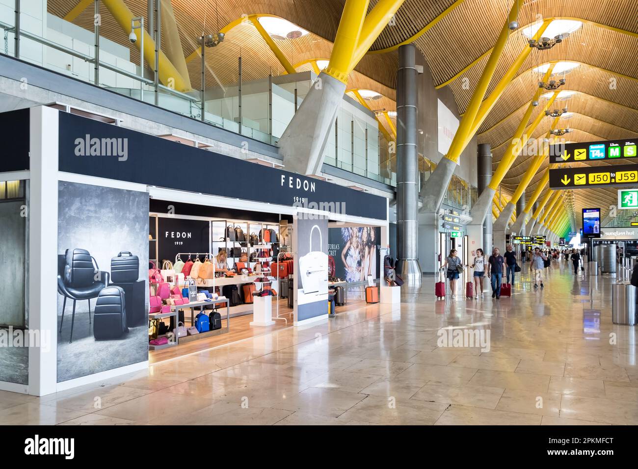 Architectural detail of Adolfo Suárez Madrid–Barajas Airport, commonly ...