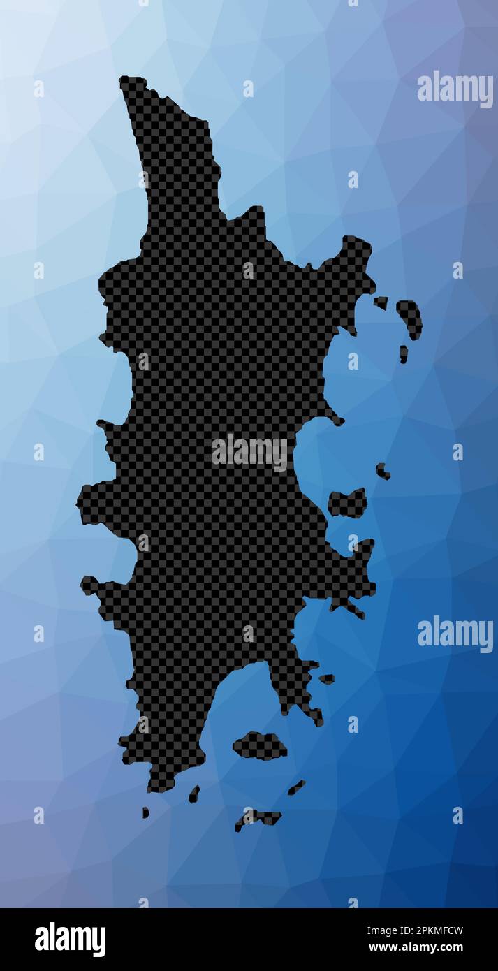 Phuket geometric map. Stencil shape of Phuket in low poly style. Superb ...