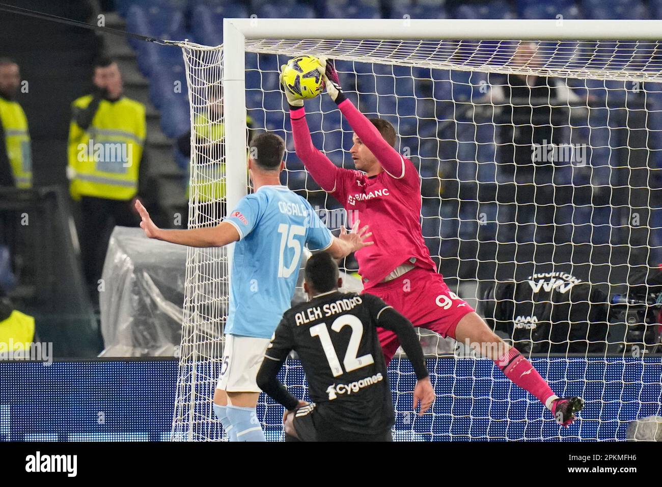 Lazio's goalkeeper Ivan Provedel makes a save during the Italian Serie ... Lazio's goalkeeper Ivan Provedel makes a save during the Italian Serie ...
