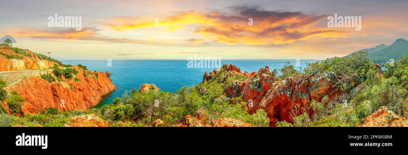 Massif Esterel, Coastal Road, France Stock Photo - Alamy