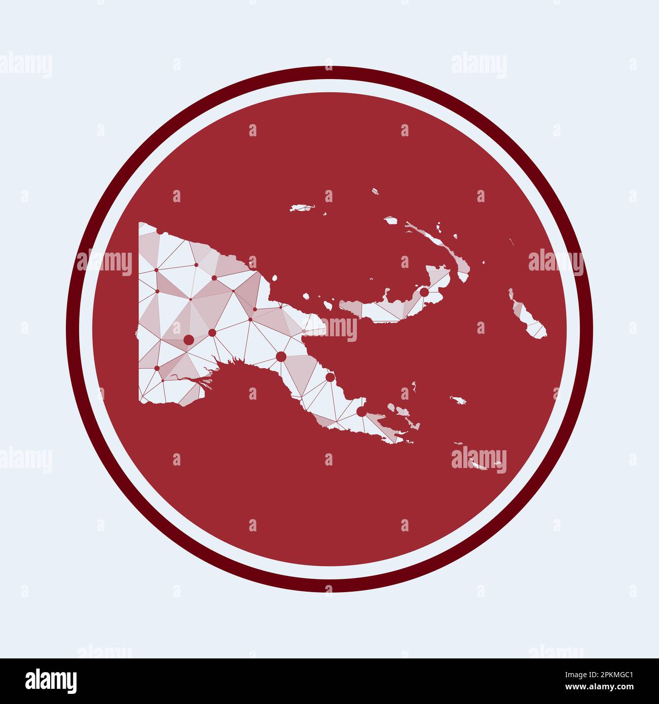 Papua New Guinea icon. Trendy tech logo of the country. Geometric mesh ...