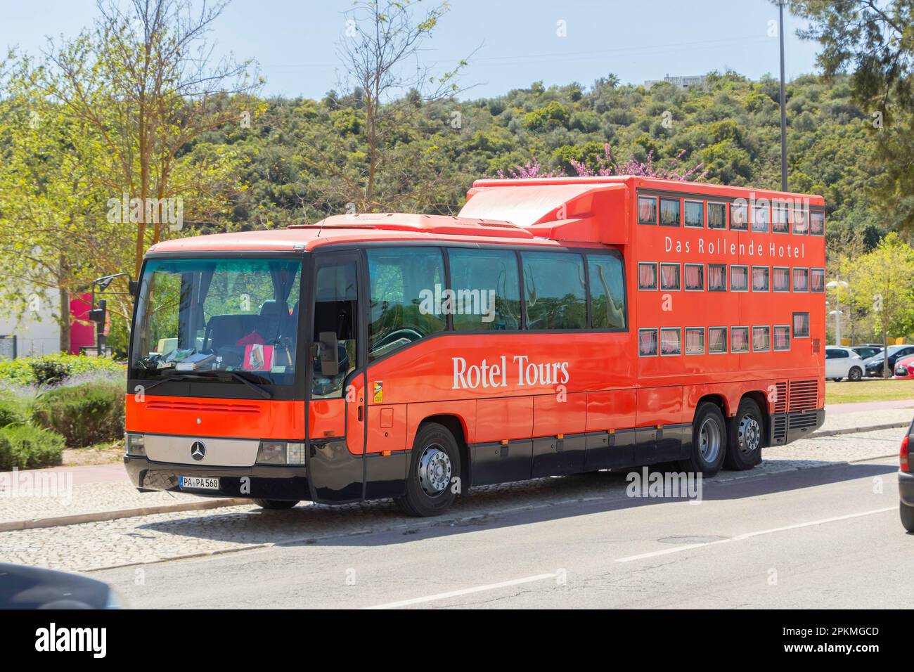 Rotel tours tour bus or coach with sleeping accomodation on board Stock ...