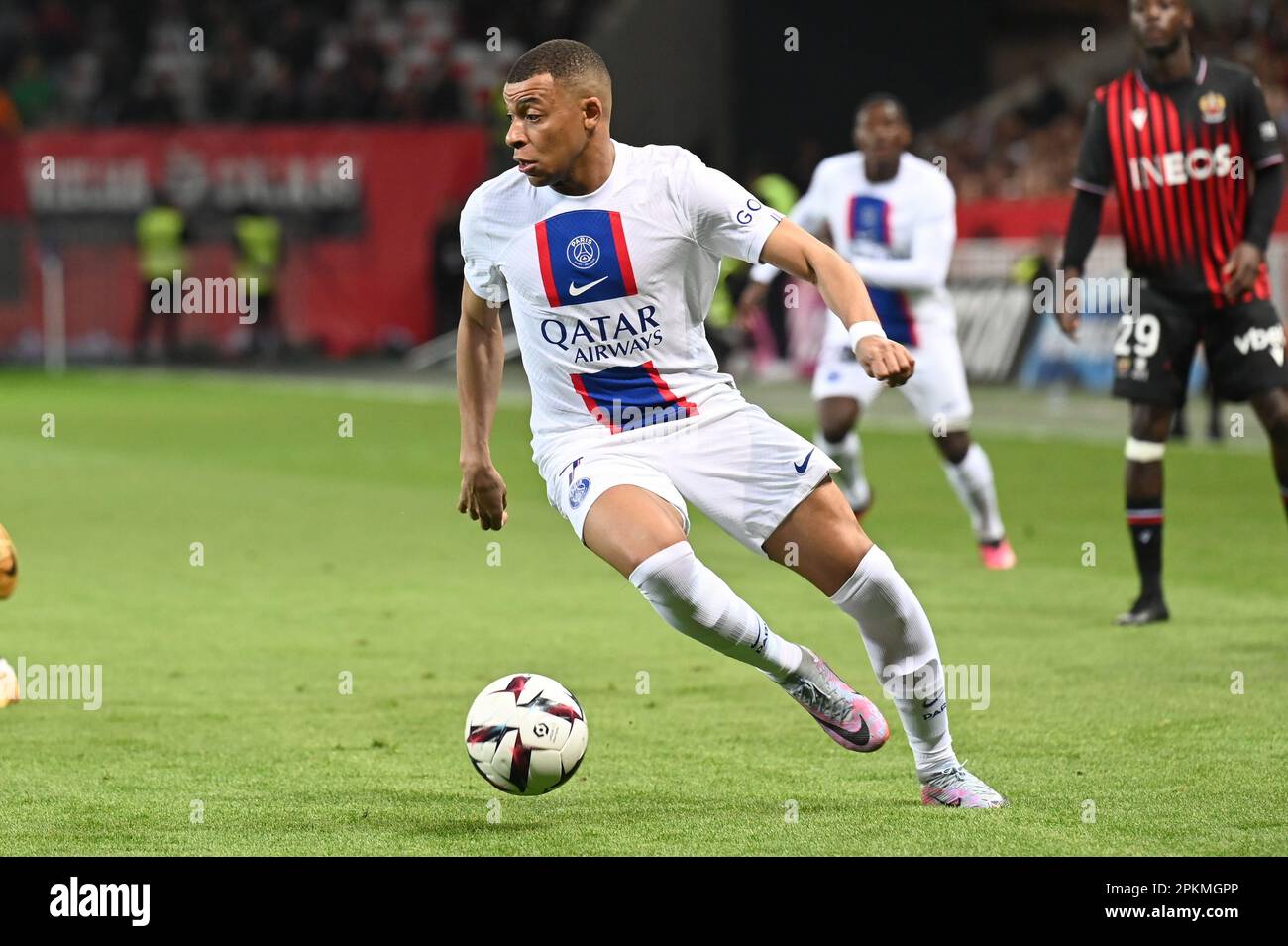 Nice, France. 08th Apr, 2023. kylian mbappe (psg) during OGC Nice vs ...