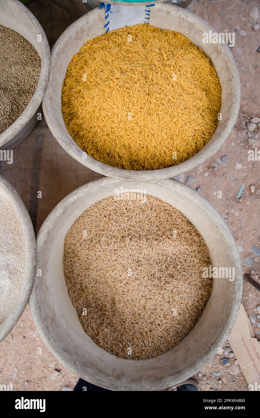 Rice buckets hi-res stock photography and images - Alamy