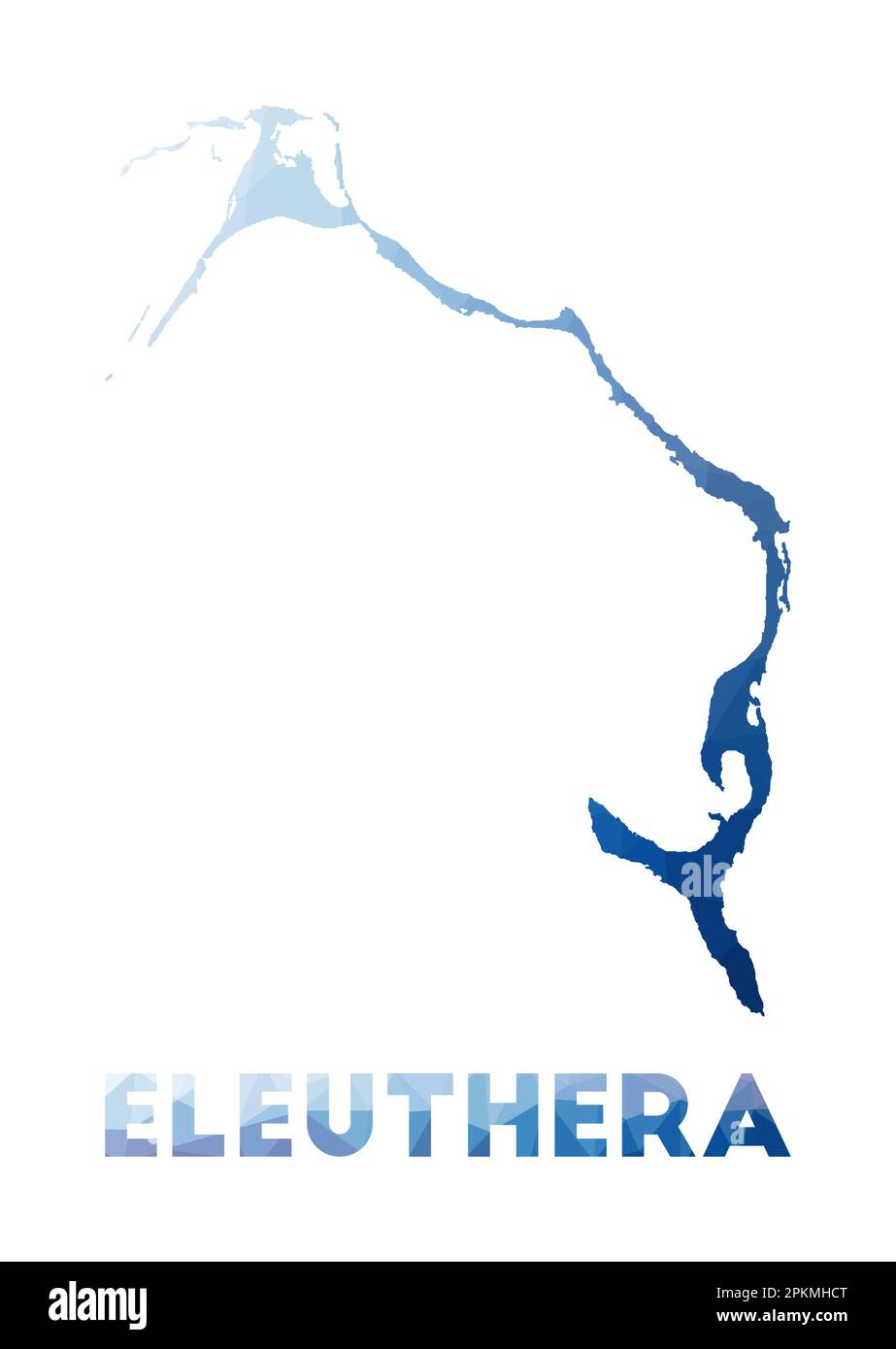 Low poly map of Eleuthera. Geometric illustration of the island ...