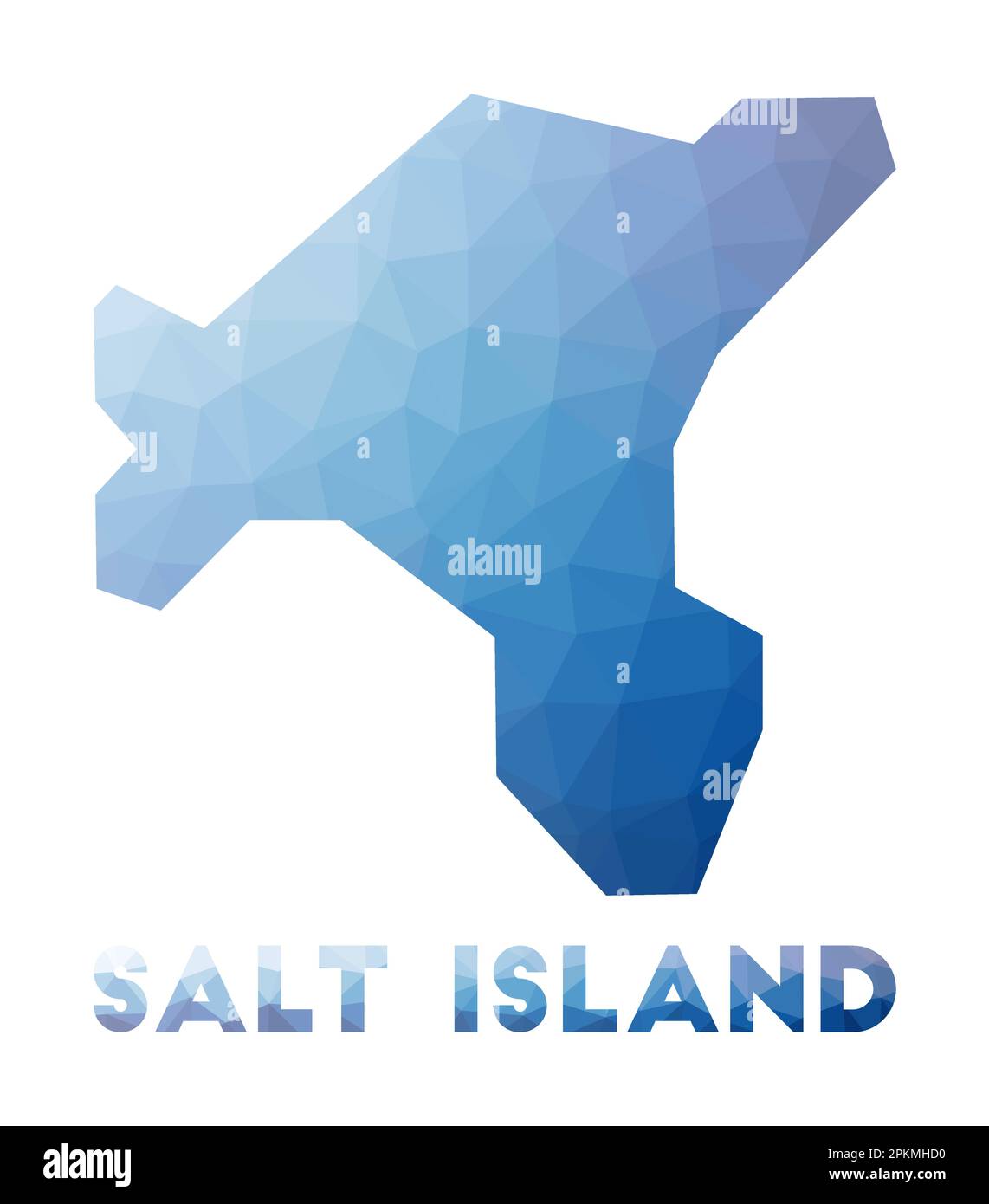 Low poly map of Salt Island. Salt Island polygonal map. Technology ...