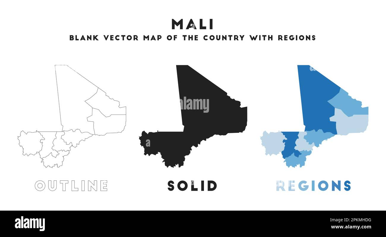 Mali Map Borders Of Mali For Your Infographic Vector Country Shape