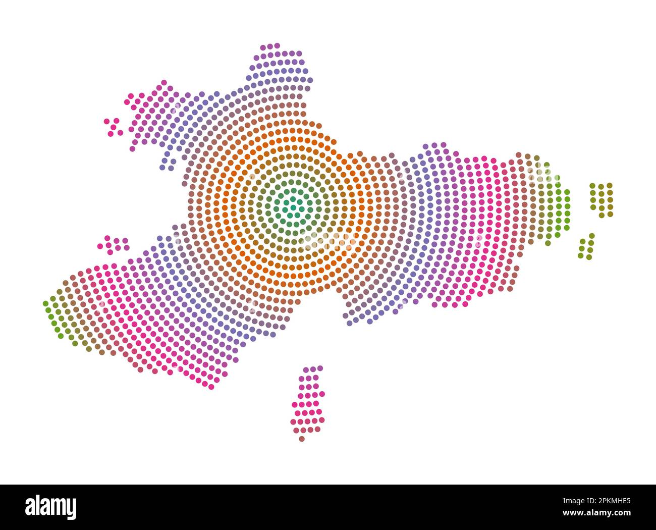 Union Island dotted map. Digital style shape of Union Island. Tech icon ...