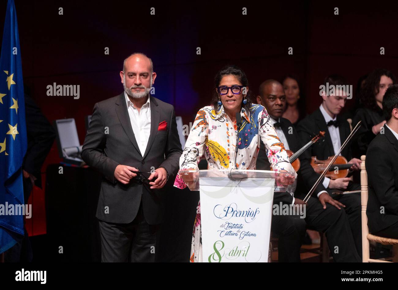(L-R) Sebastián Porras and Mercedes Porras, Communication Award, during ...